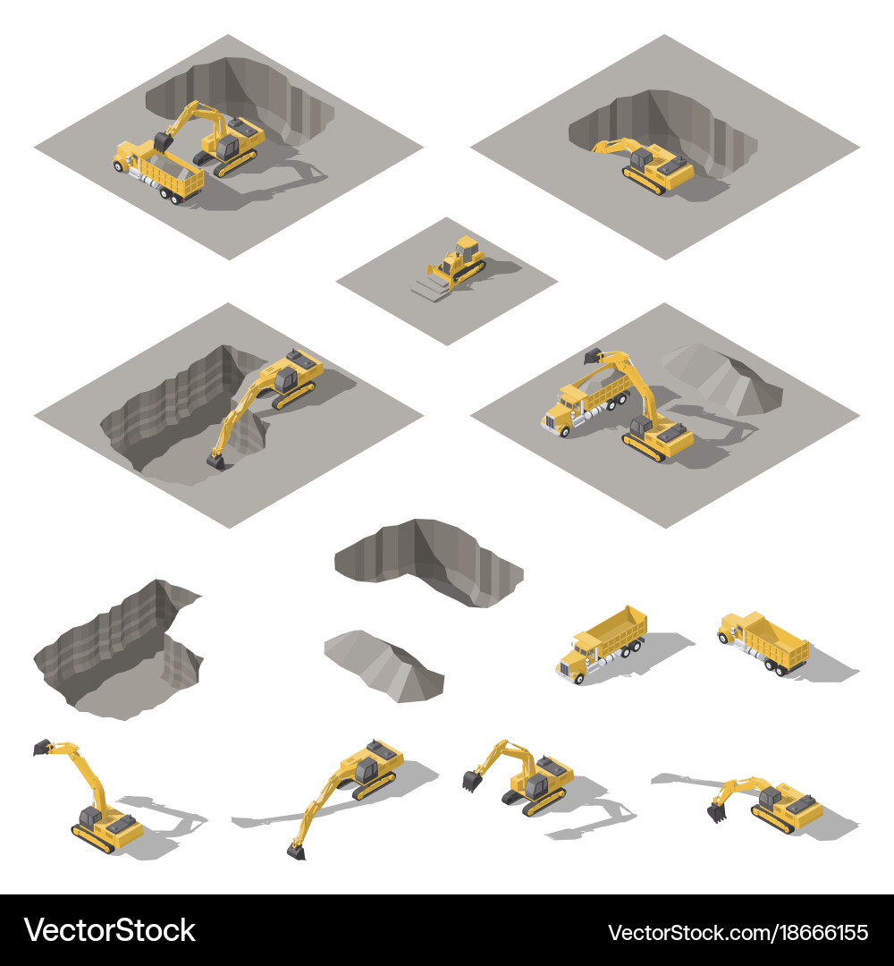 Construction Equipment Digging Pit Royalty Free Vector Image
