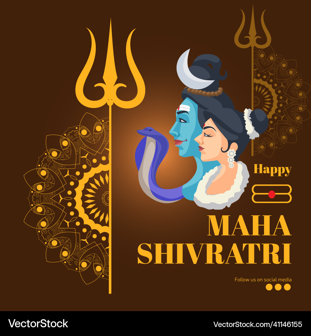 Happy maha shivratri banner design Royalty Free Vector Image