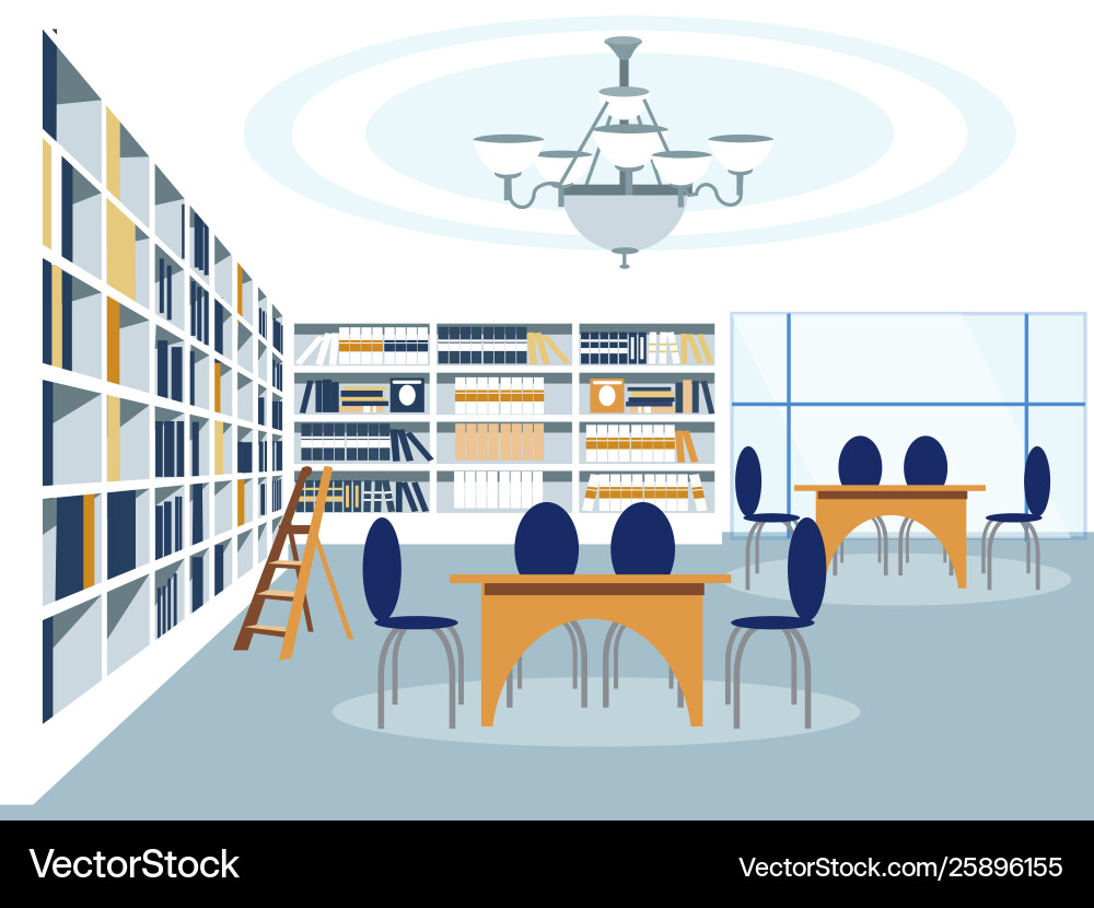 Library building room interior Royalty Free Vector Image