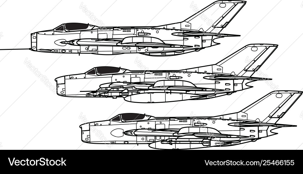Mikoyan mig-19 farmer Royalty Free Vector Image