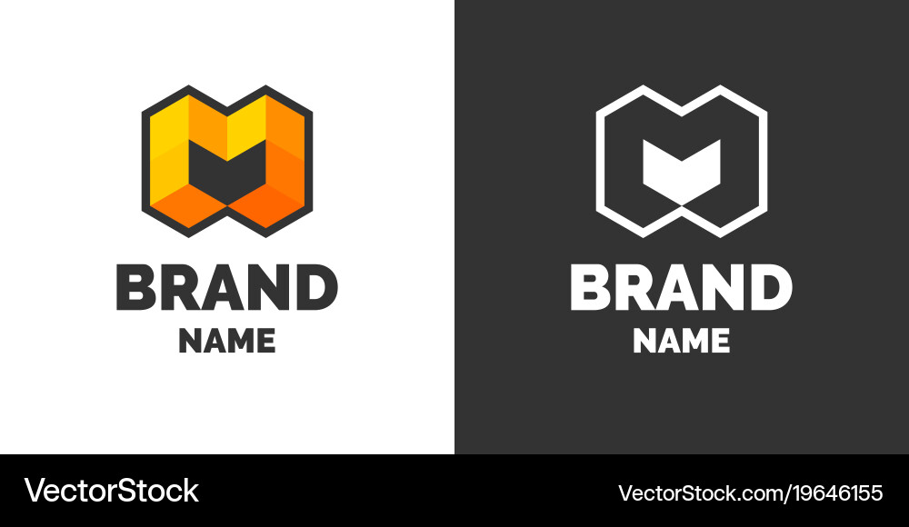 Modern logo and sign the letter m Royalty Free Vector Image
