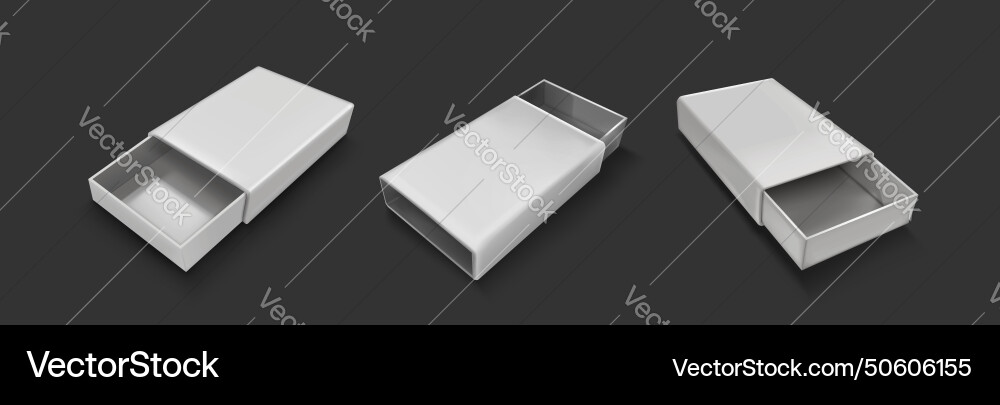 Open slide box mockup realistic Royalty Free Vector Image