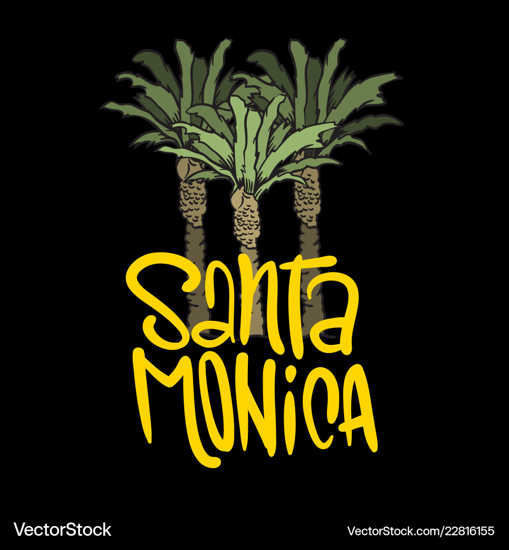 Santa monica california design with palm tree Vector Image