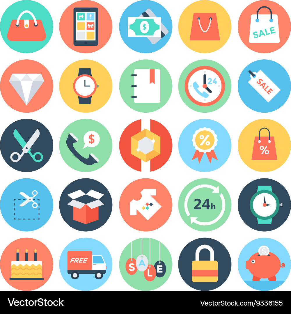 Shopping icons 1 Royalty Free Vector Image - VectorStock
