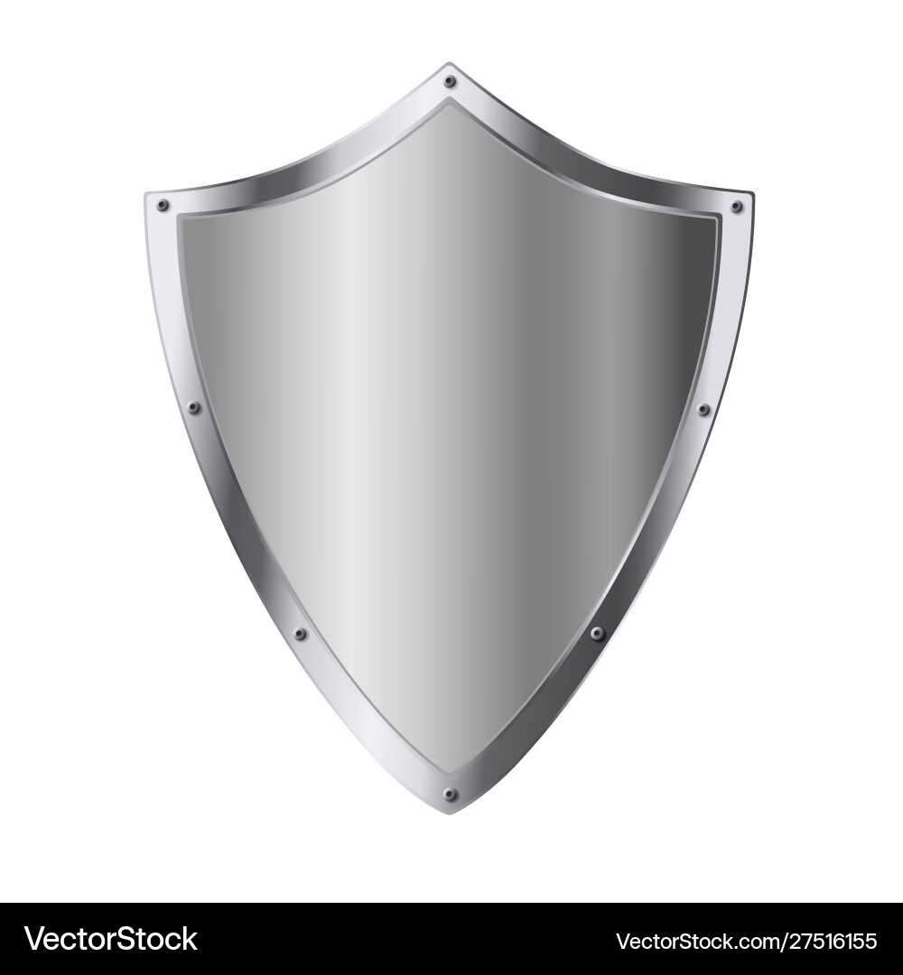 Silver shield as symbol security assurance Vector Image