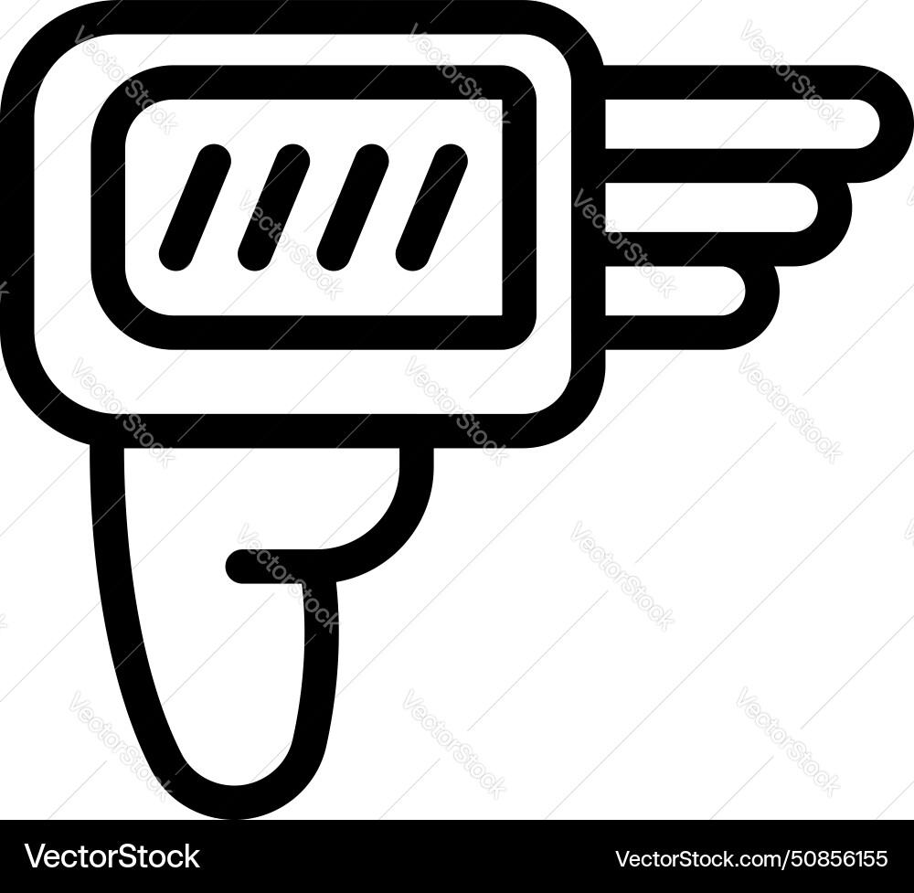 Space shooter icon outline plasma handgun Vector Image