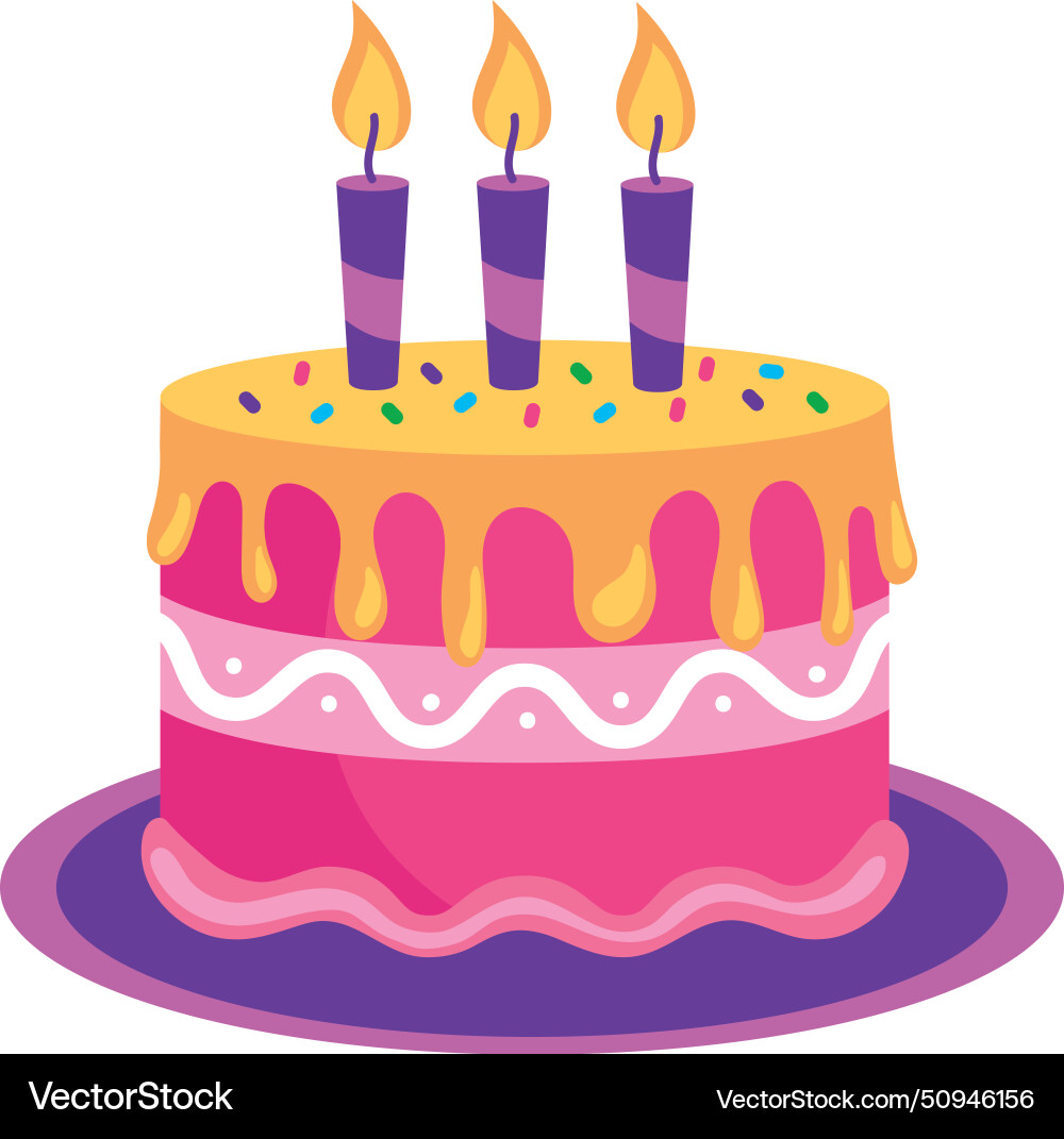 Birthday party cake with candles Royalty Free Vector Image