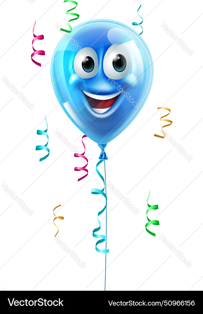Blue cartoon balloon character Royalty Free Vector Image