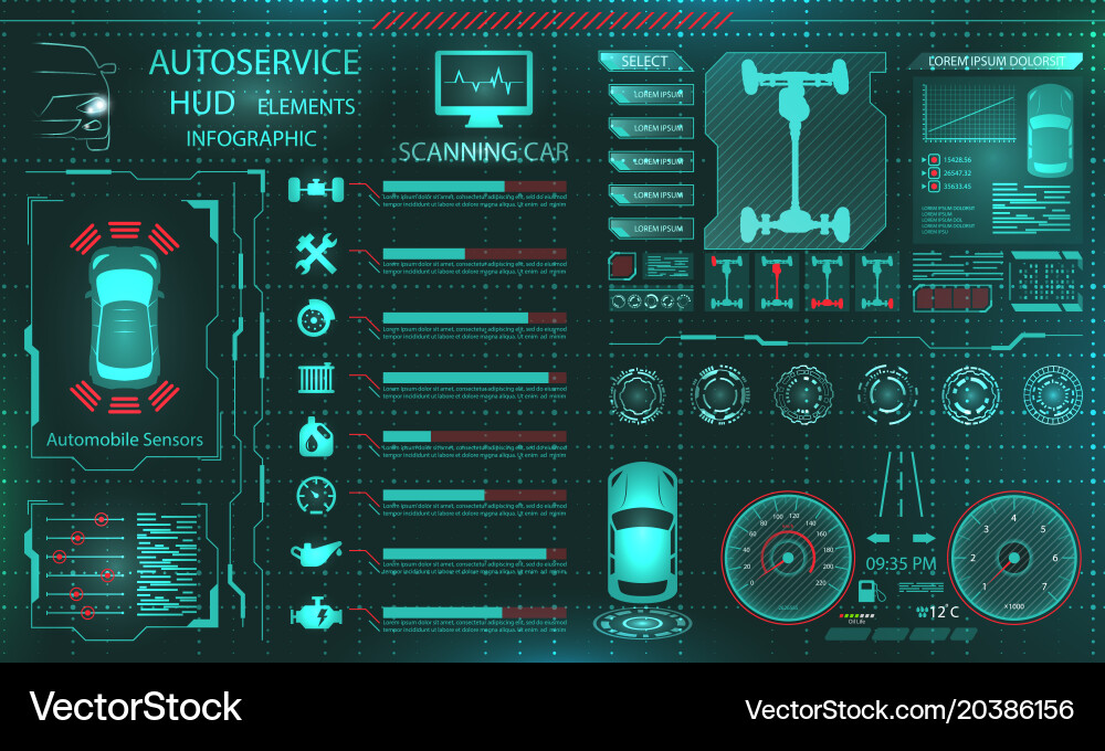 Car Diagnostics & Analysis UI Royalty Free Vector Image