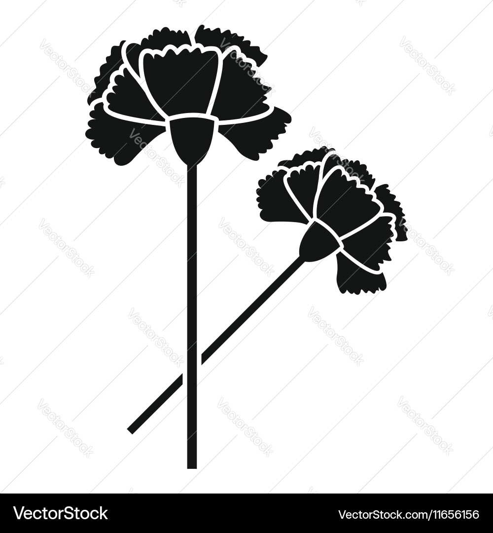 Carnation icon simple style Royalty Free Vector Image