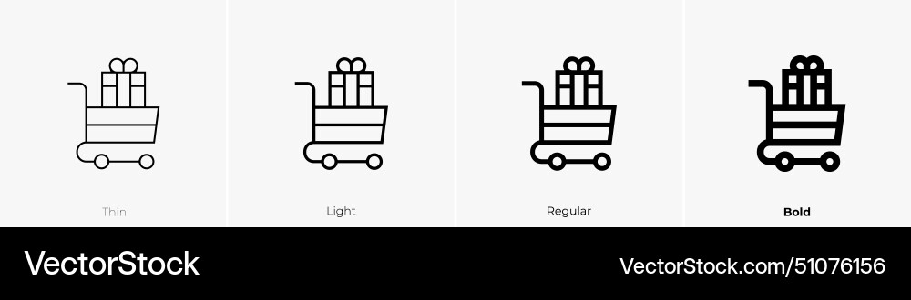 Cart icon thin light regular and bold style Vector Image