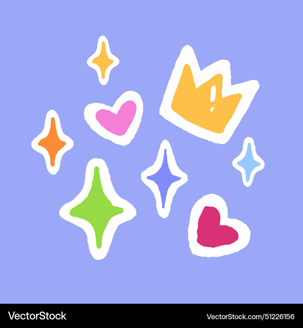 Colored stickers with different shapes pack of Vector Image