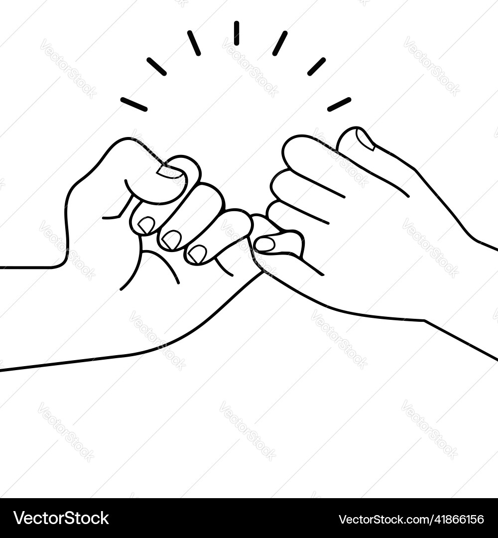 Hands making promise sign Royalty Free Vector Image