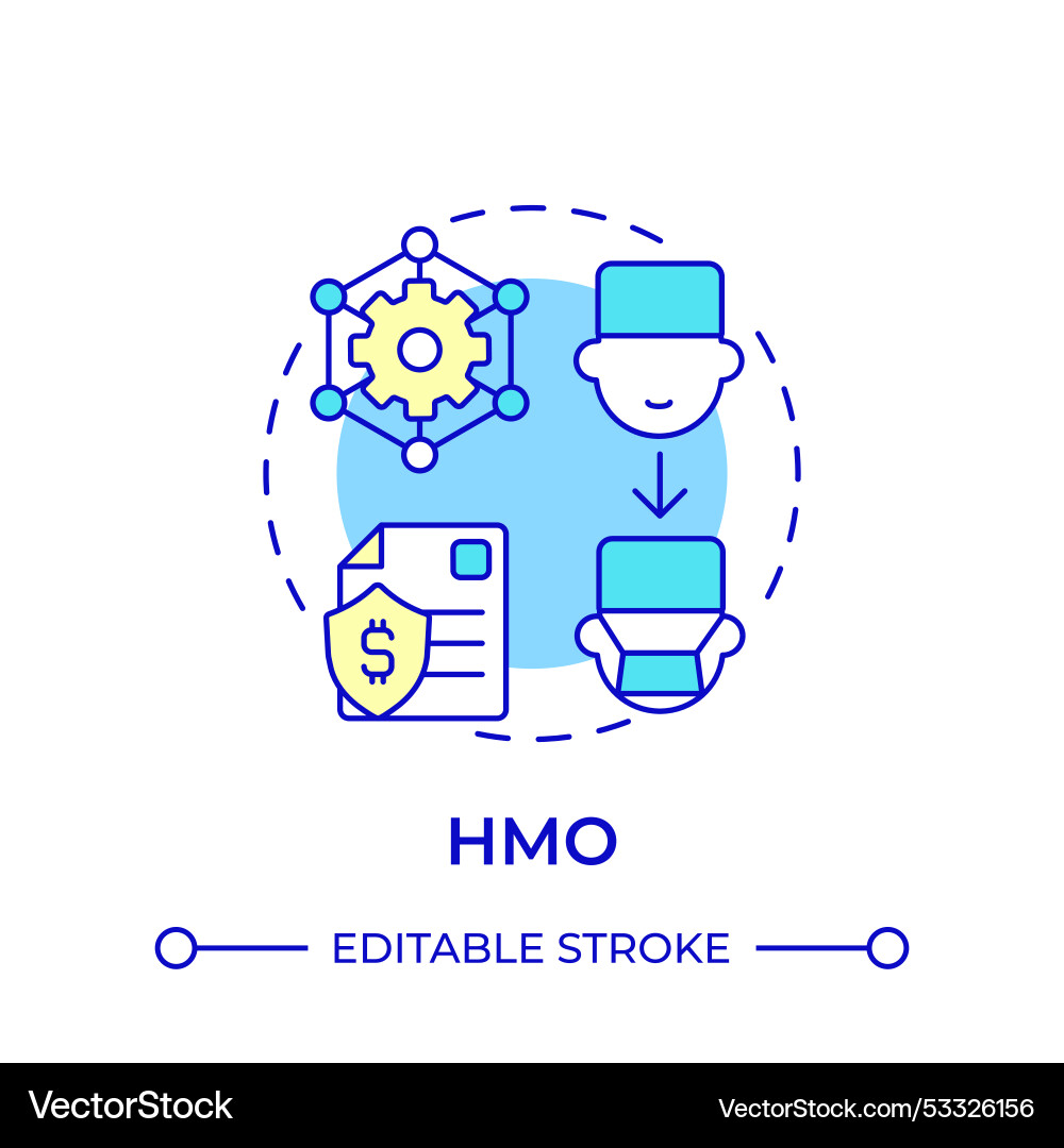 Hmo multi color concept icon Royalty Free Vector Image