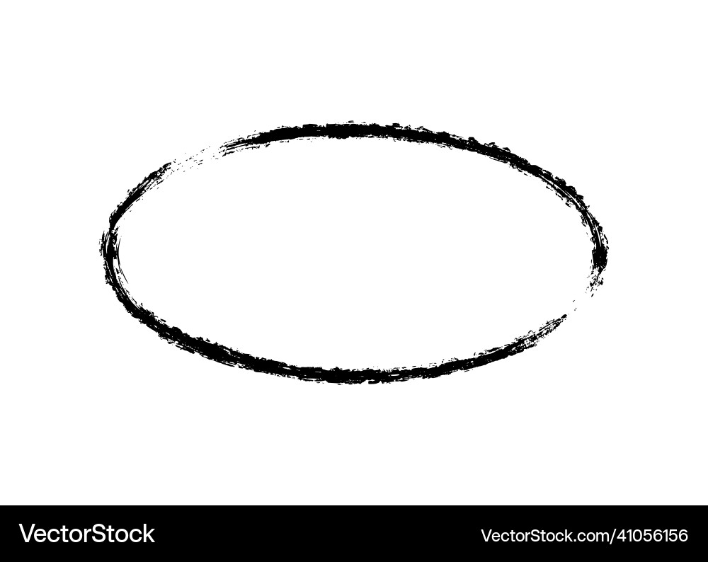 Ink oval frame grunge empty black box ellipse Vector Image