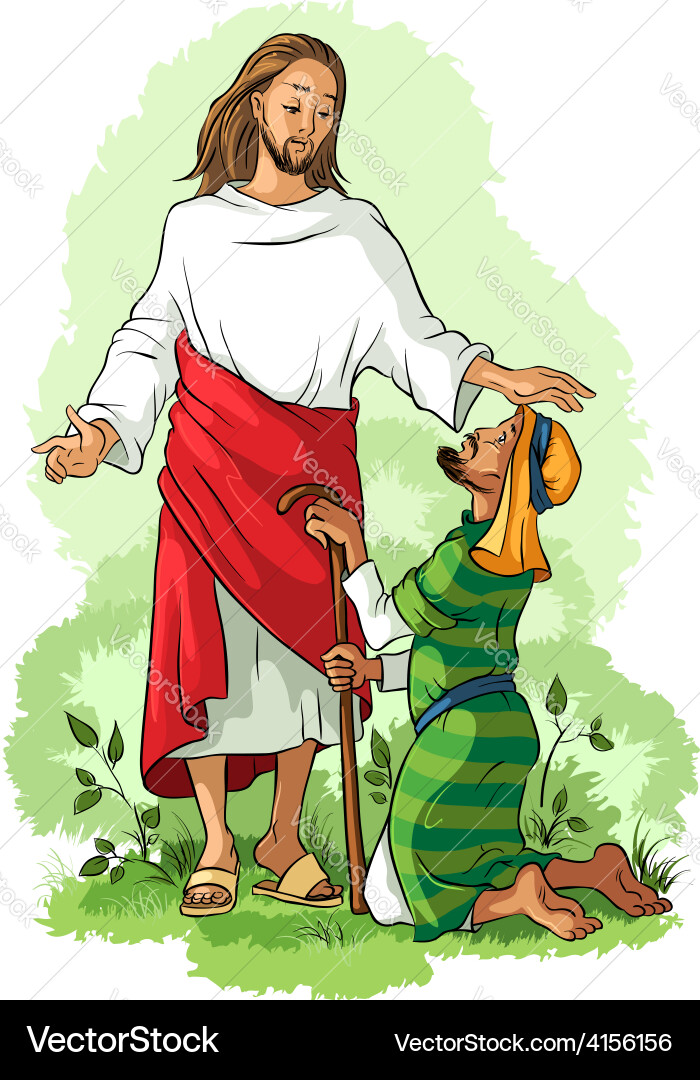 Jesus Healing a Lame Man - Biblical Scene Vector Image
