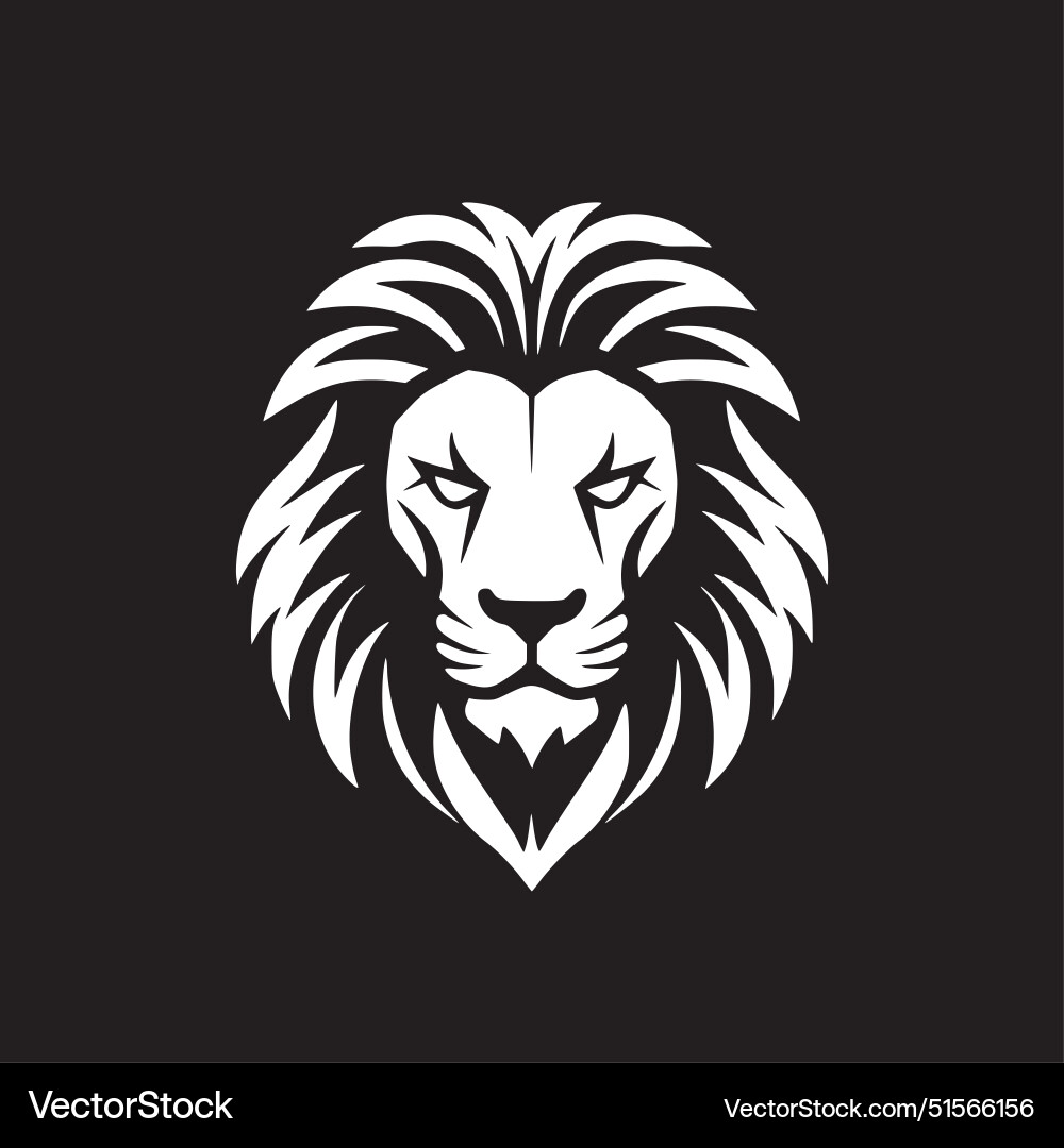 Lion - black and white Royalty Free Vector Image