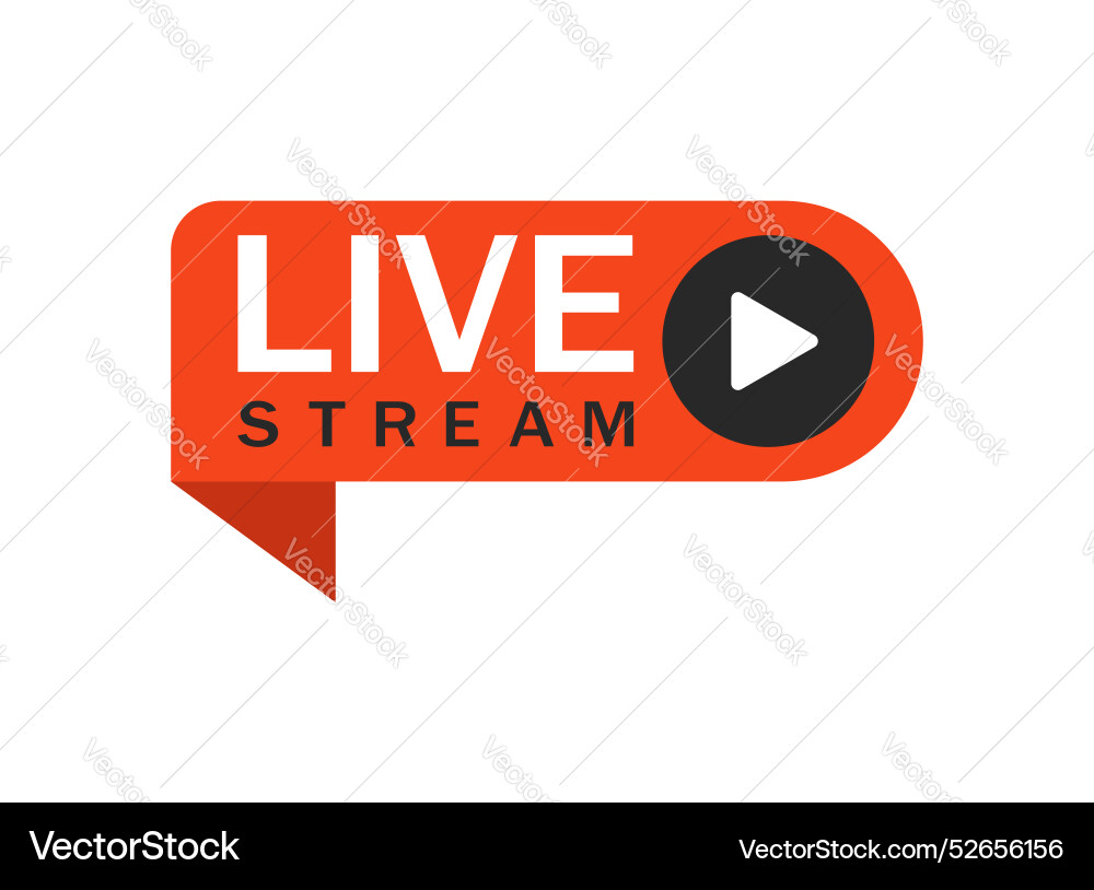 Live stream button icon in flat style webinar Vector Image