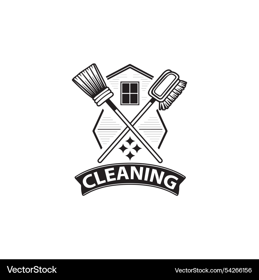 Professional cleaning company logo Royalty Free Vector Image
