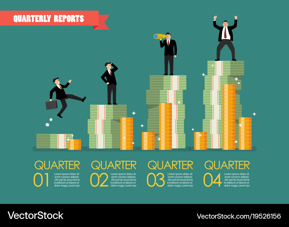Quarterly reports infographic Royalty Free Vector Image