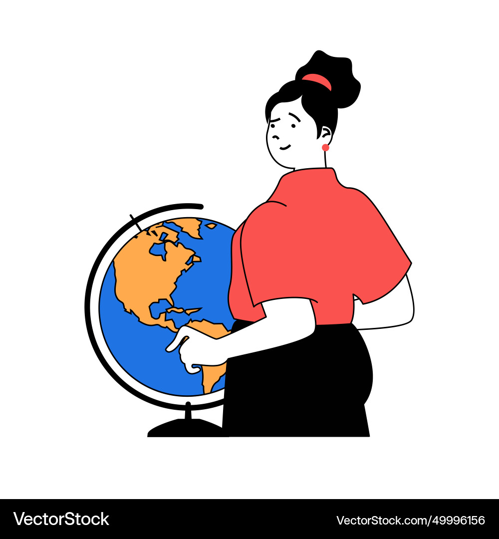 School learning concept with cartoon people Vector Image