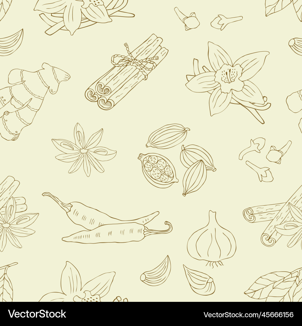Spice seamless background Royalty Free Vector Image
