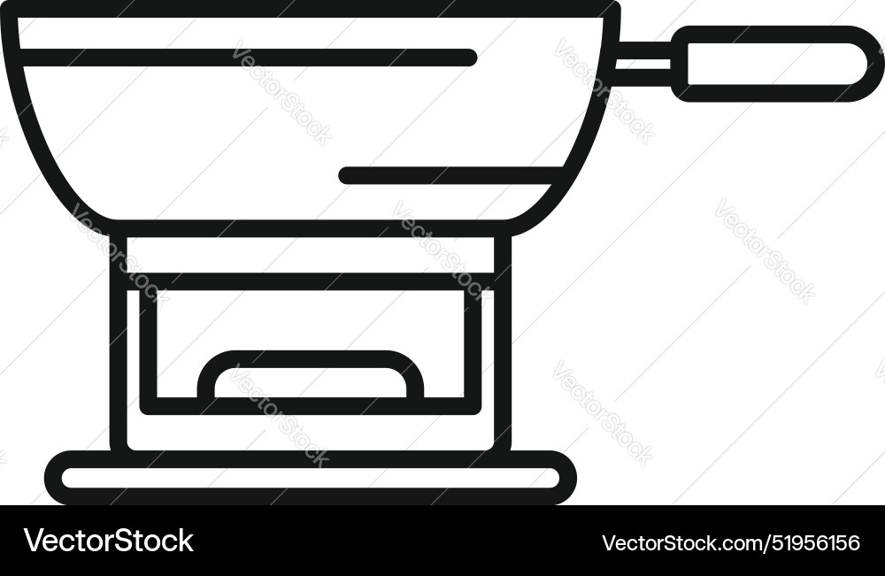 Wok cooking pan with handle standing on stove Vector Image