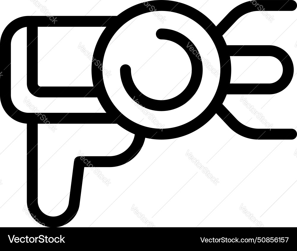 Beam gun icon outline pulse shooter Royalty Free Vector
