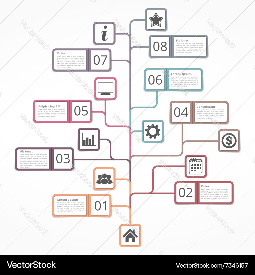 Branch Diagram Template Royalty Free Vector Image