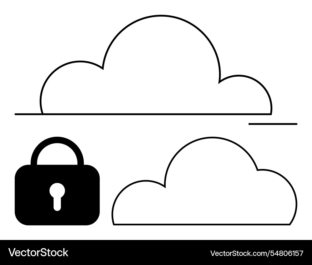 Cloud storage security concept featuring Vector Image
