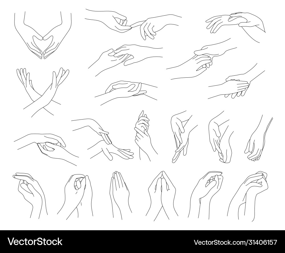 Collection hands and fingers Royalty Free Vector Image