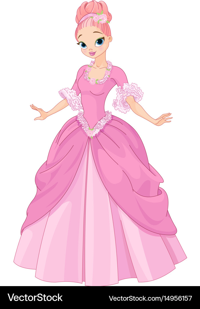 Elegant Pink Princess Royalty Free Vector Image
