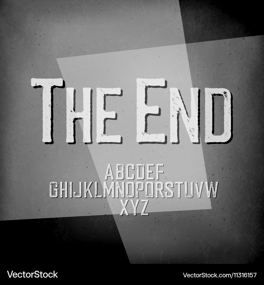 End credits film noir styled abstract screen Vector Image