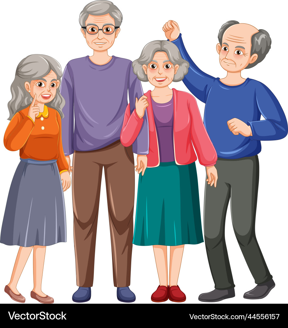 Happy senior people group Royalty Free Vector Image