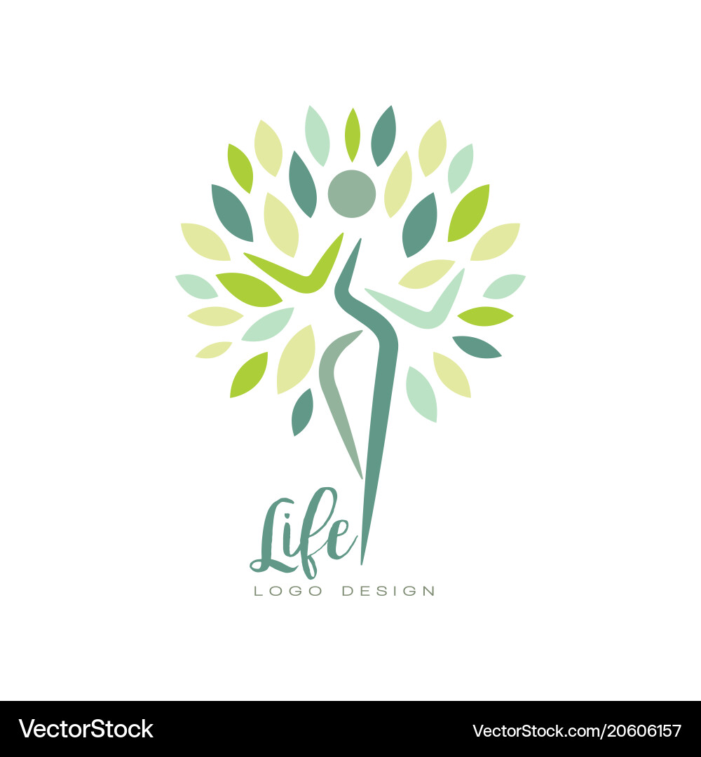Healthy Life Tree Logo Royalty Free Vector Image