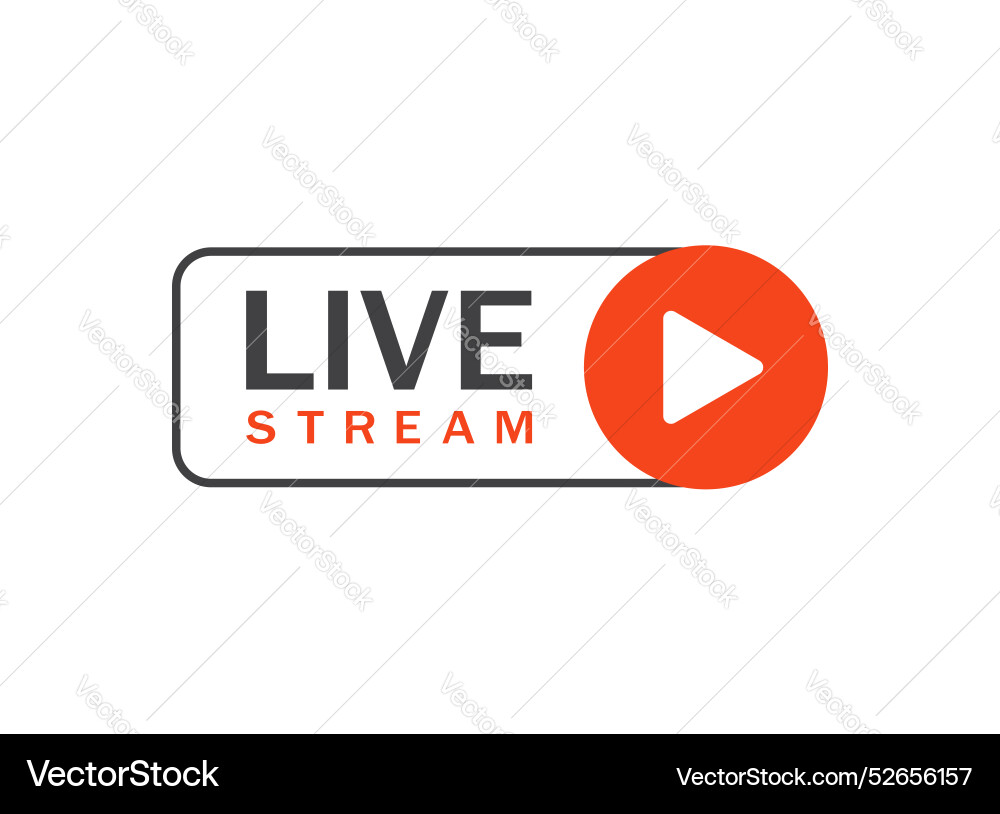 Live stream button icon in flat style webinar Vector Image