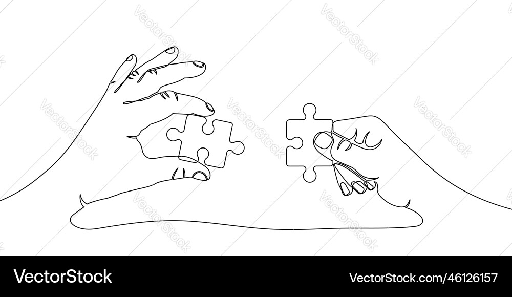One line teamwork Royalty Free Vector Image - VectorStock