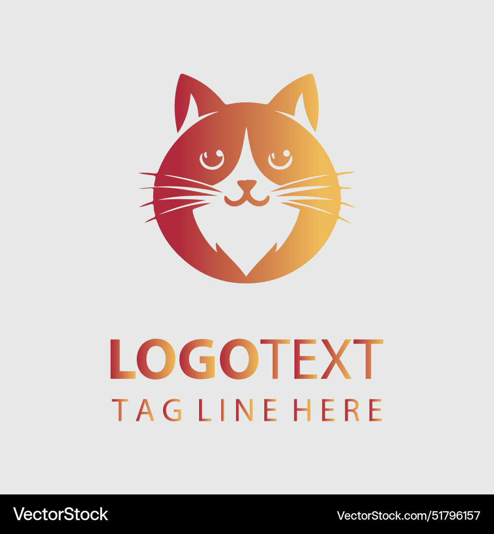 Pet cat logo Royalty Free Vector Image - VectorStock