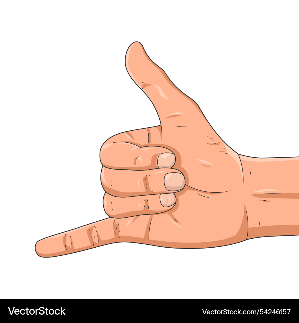 Realistic hand gesture call me sign Royalty Free Vector
