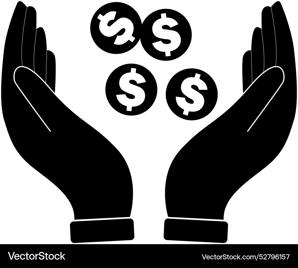 Receiving hand symbol receive donation giving Vector Image