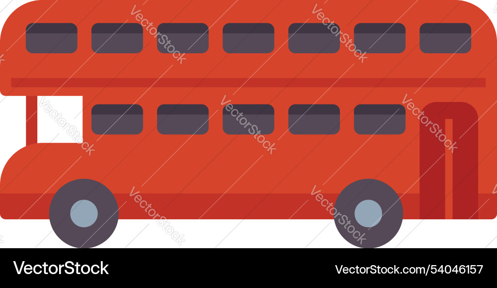 Red double decker bus driving through london Vector Image