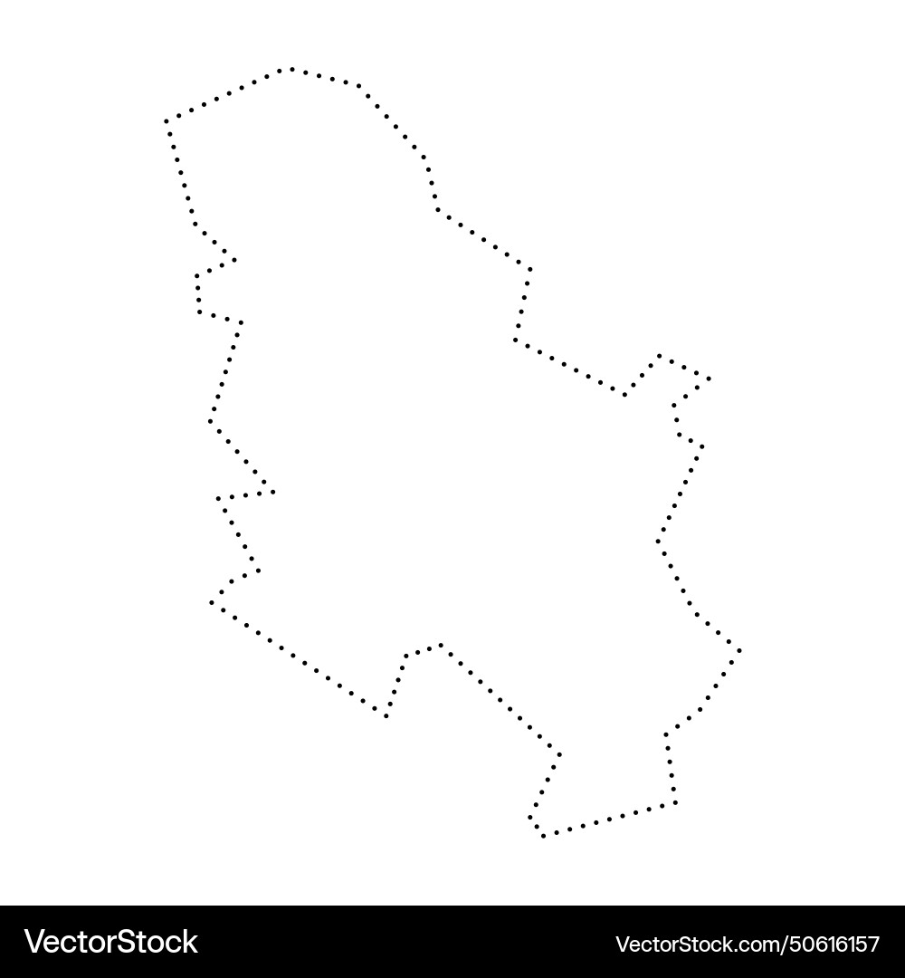 Serbia Dotted Outline Map Royalty Free Vector Image