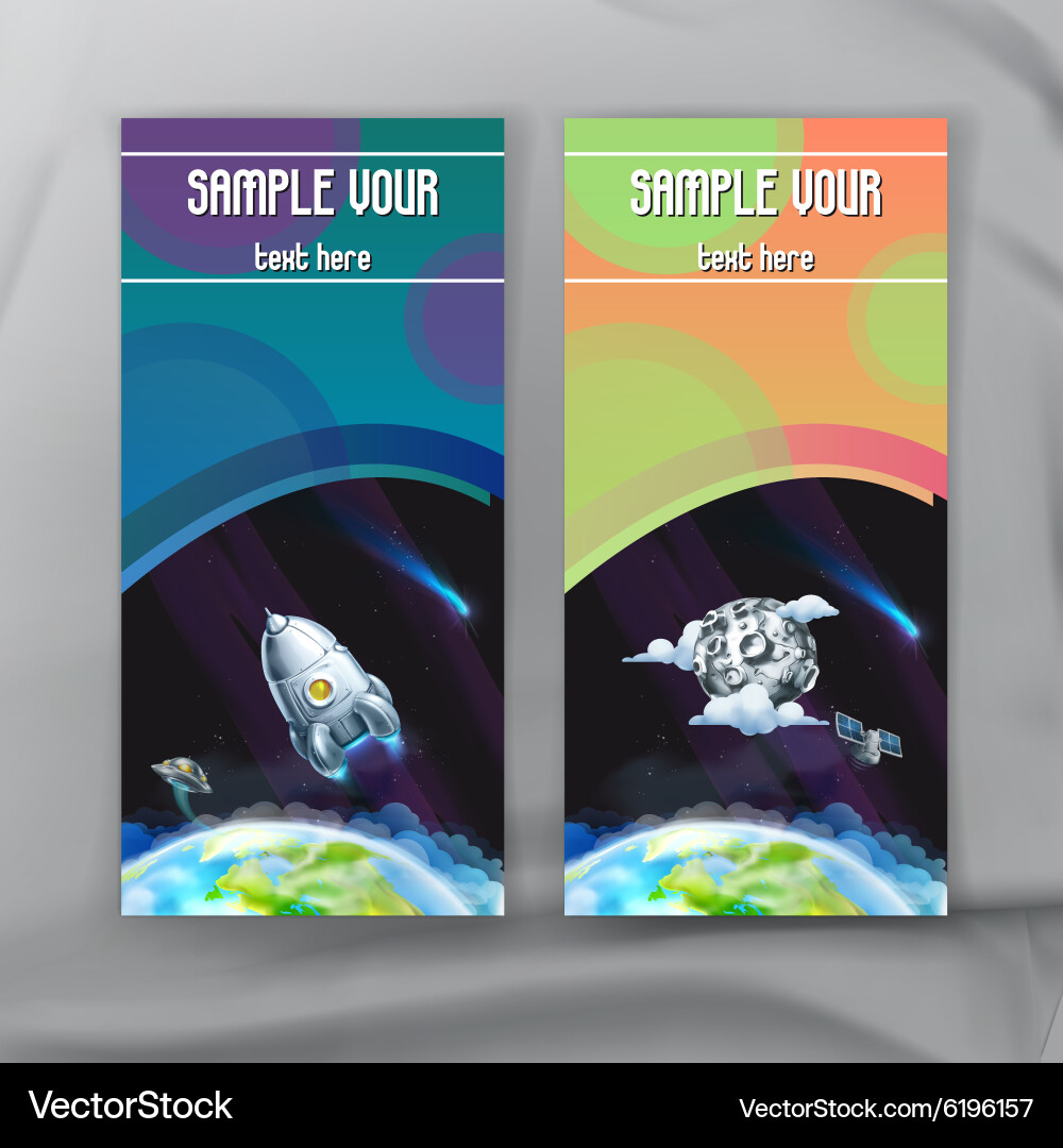 Set of space flyers brochure template design Vector Image