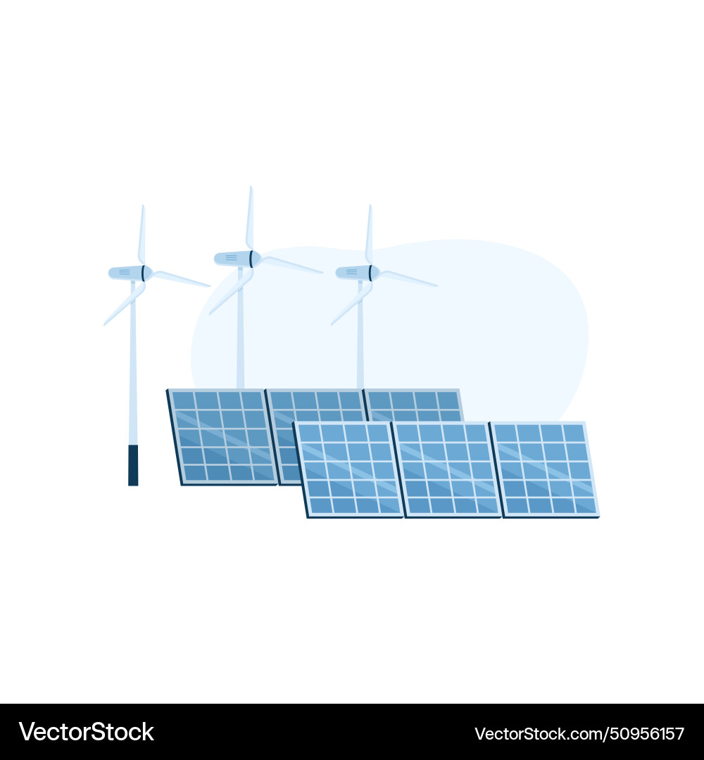 Solar and wind energy Royalty Free Vector Image