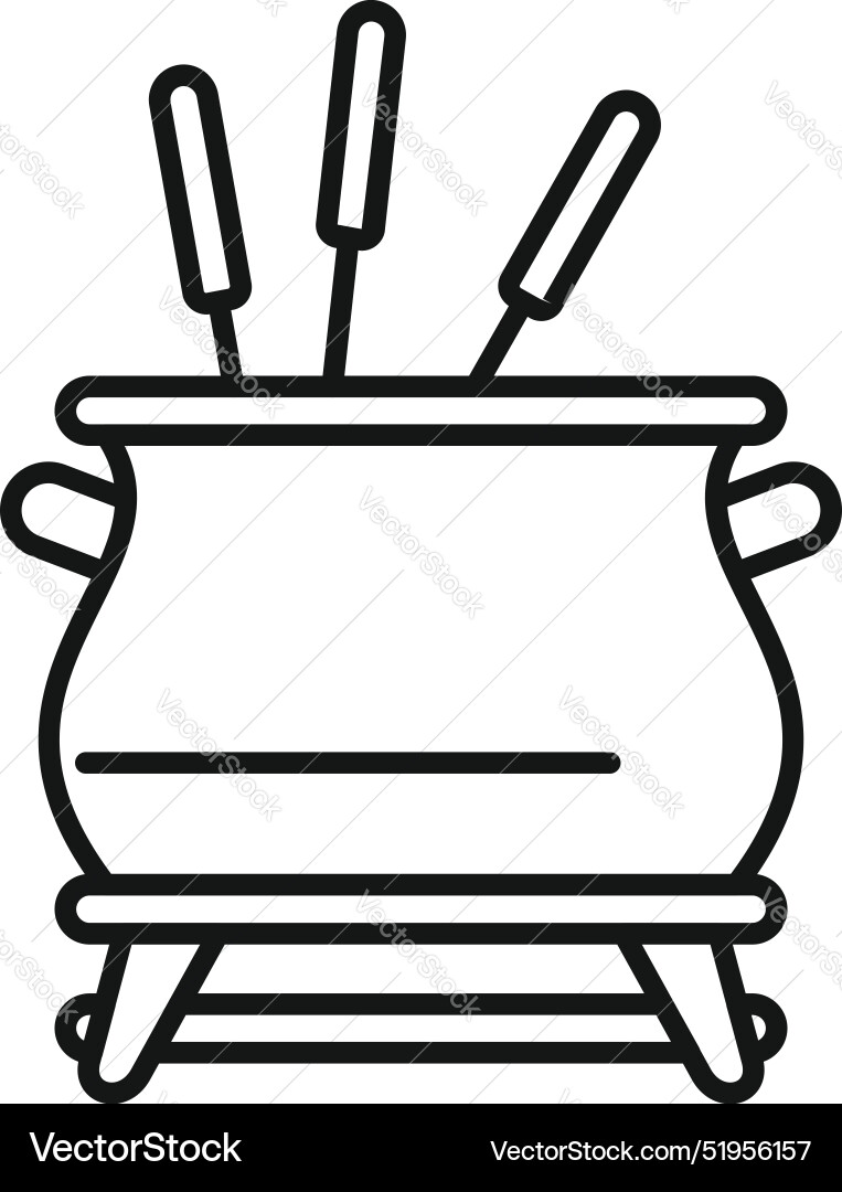 Traditional cheese fondue pot warming up Vector Image