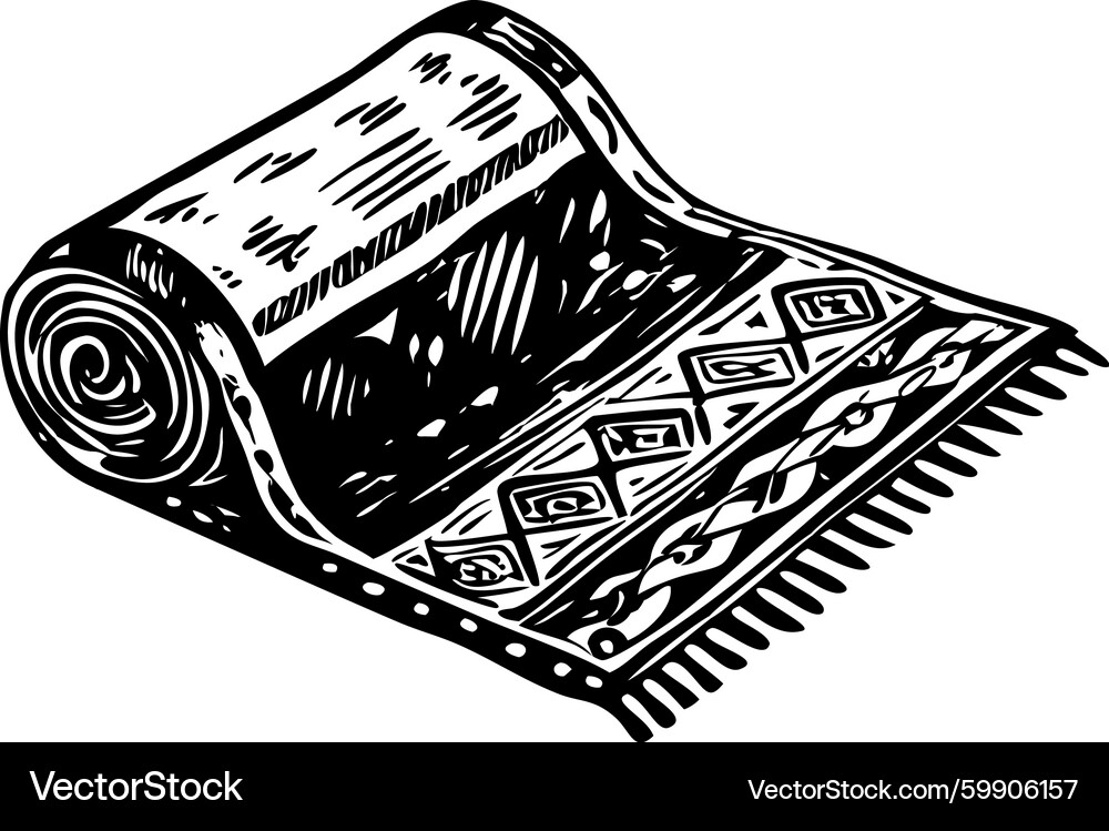 Vintage Rug Sketch Royalty Free Vector Image - VectorStock