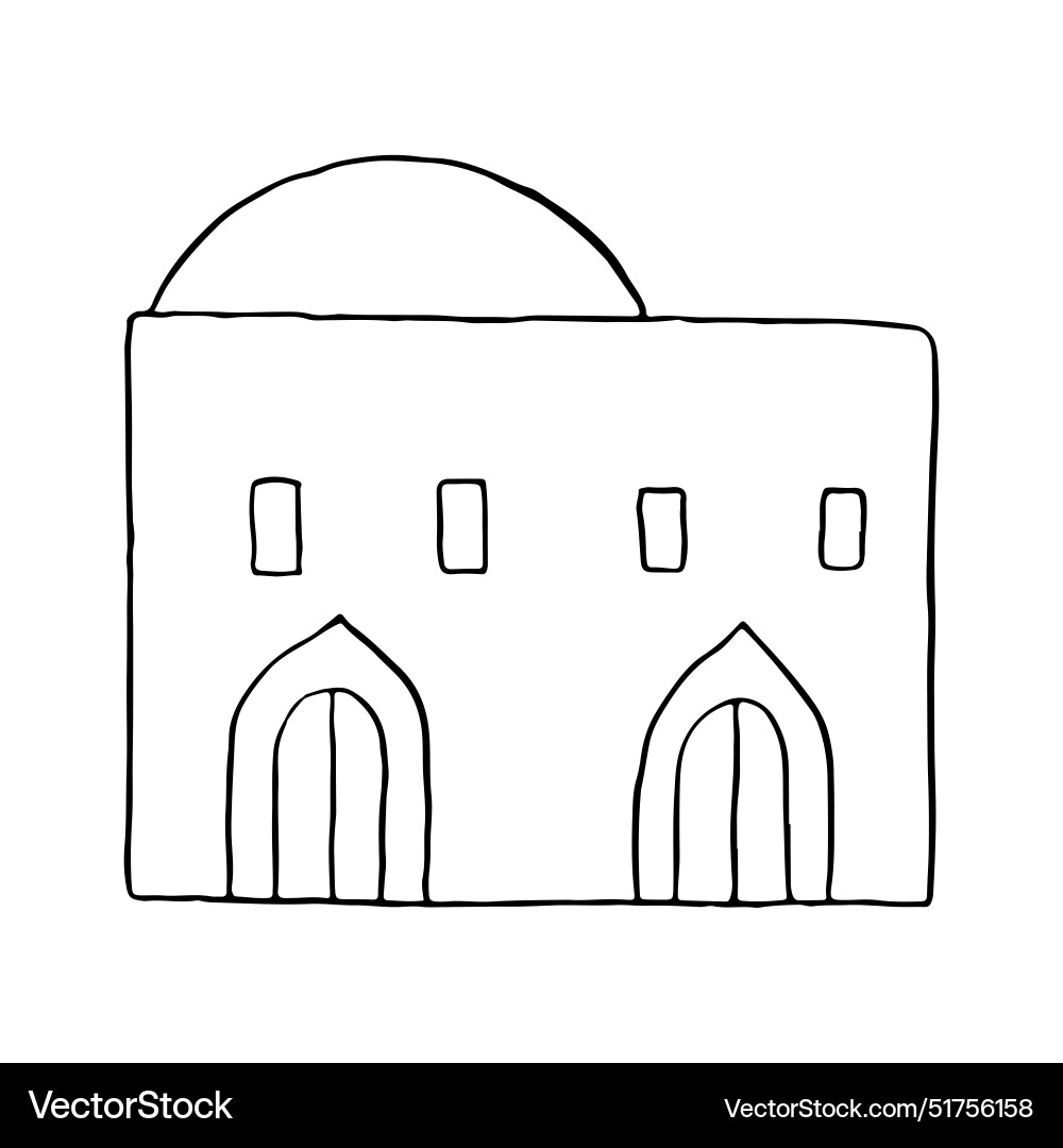 Arabic house simple flat middle east architecture Vector Image