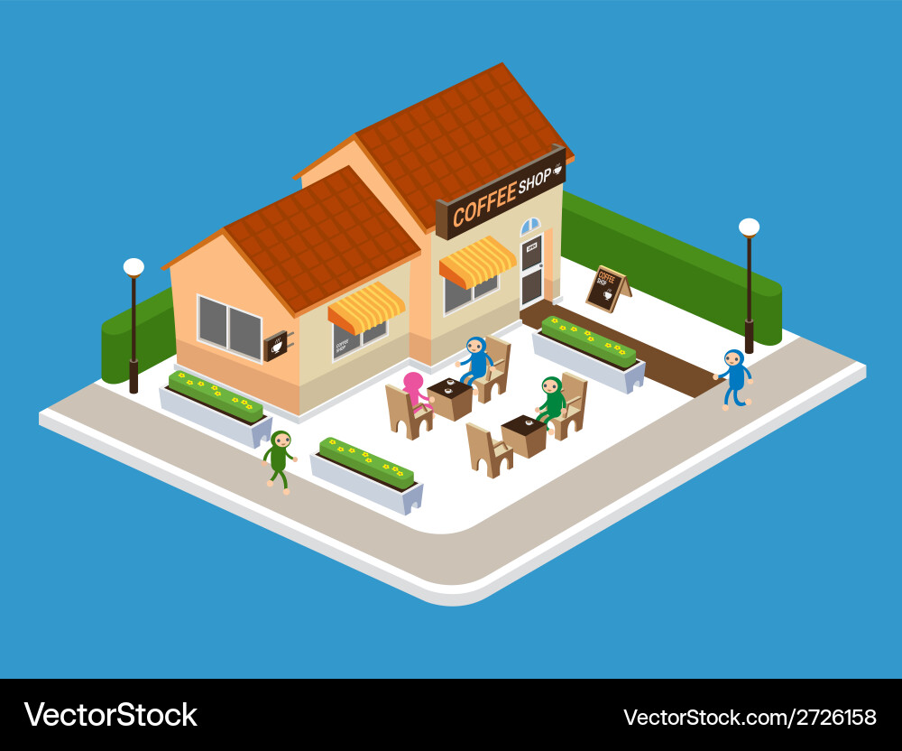 Coffee shop on street Royalty Free Vector Image