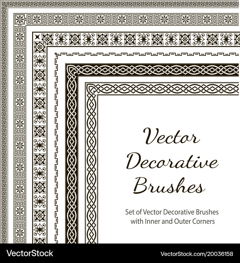 Decorative Brush Borders Royalty Free Vector Image