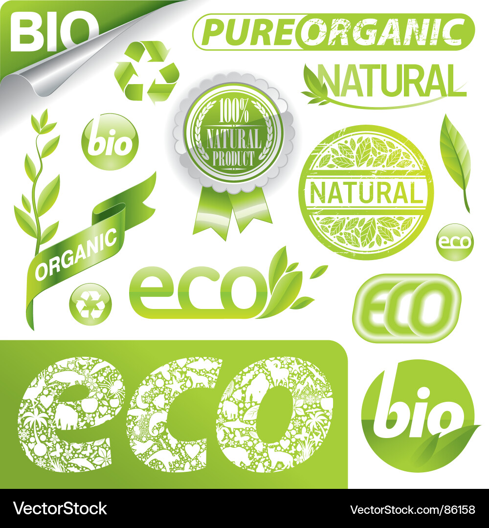 Eco signs Royalty Free Vector Image - VectorStock